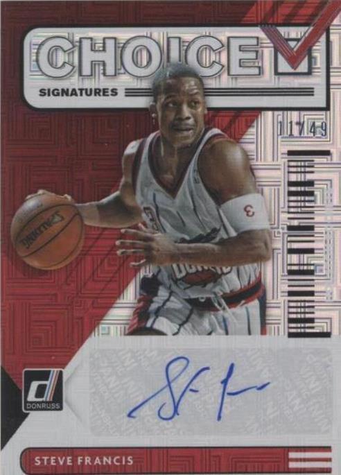 2020-21 Panini Donruss - Choice Signatures Steve Francis #CS-SFC /49 ...