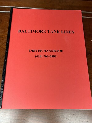 Baltimore Tank Lines Driver Handbook BTL Maryland MD Trucking | eBay