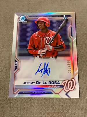 Jeremy De la Rosa 1st Bowman auto card /499 (free pwe shipping)! | eBay