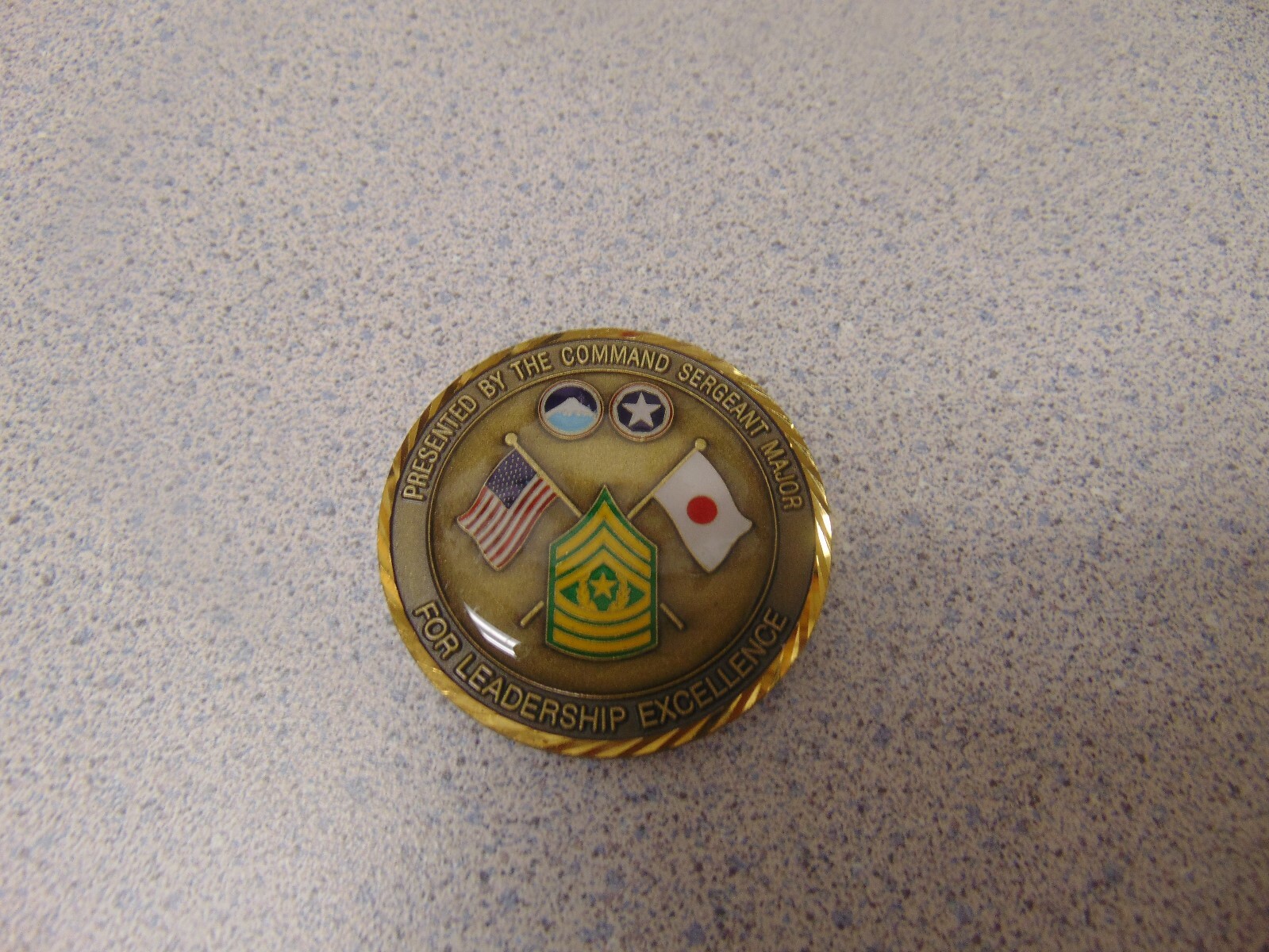 CHALLENGE COIN US ARMY JAPAN 9TH THEATER SUPPORT COMMAND SERGEANT MAJOR ...