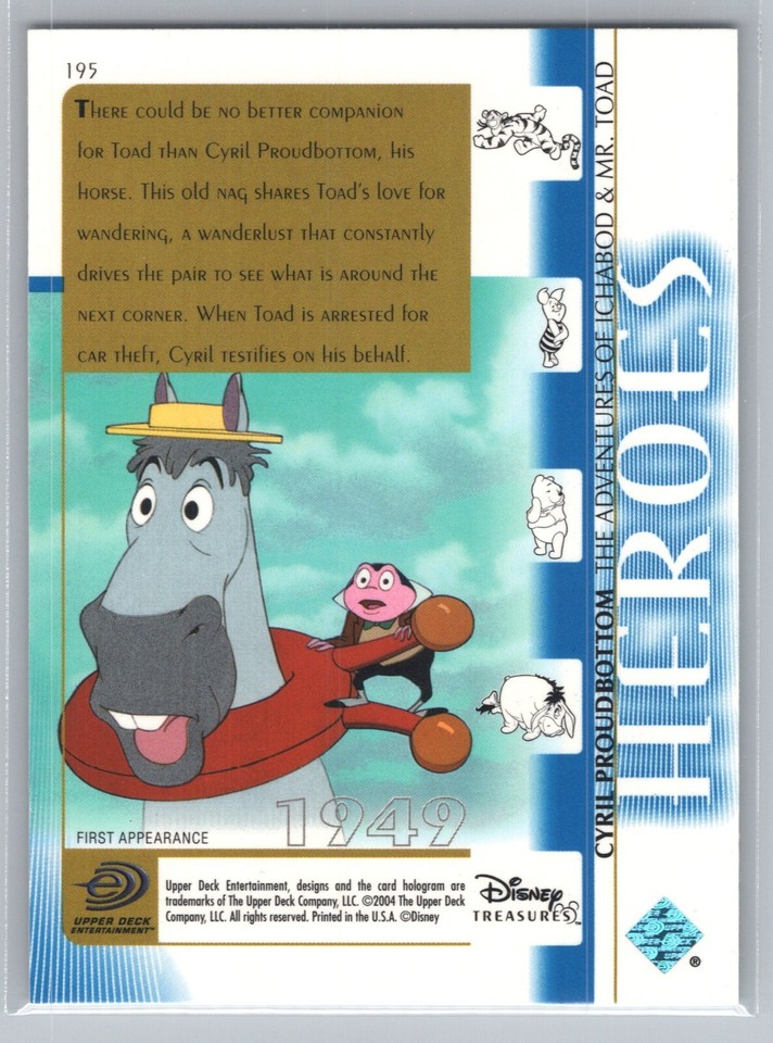 2003 Disney Treasures #195 - Heroes - Cyril Proudbottom Mr. Toad | eBay