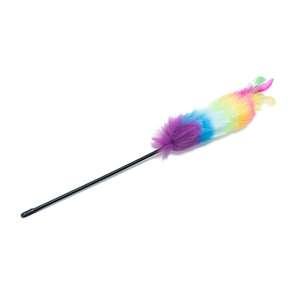Cat Teaser Feather Wand Kitten Interactive Stick Pet Toys (37cm) | eBay