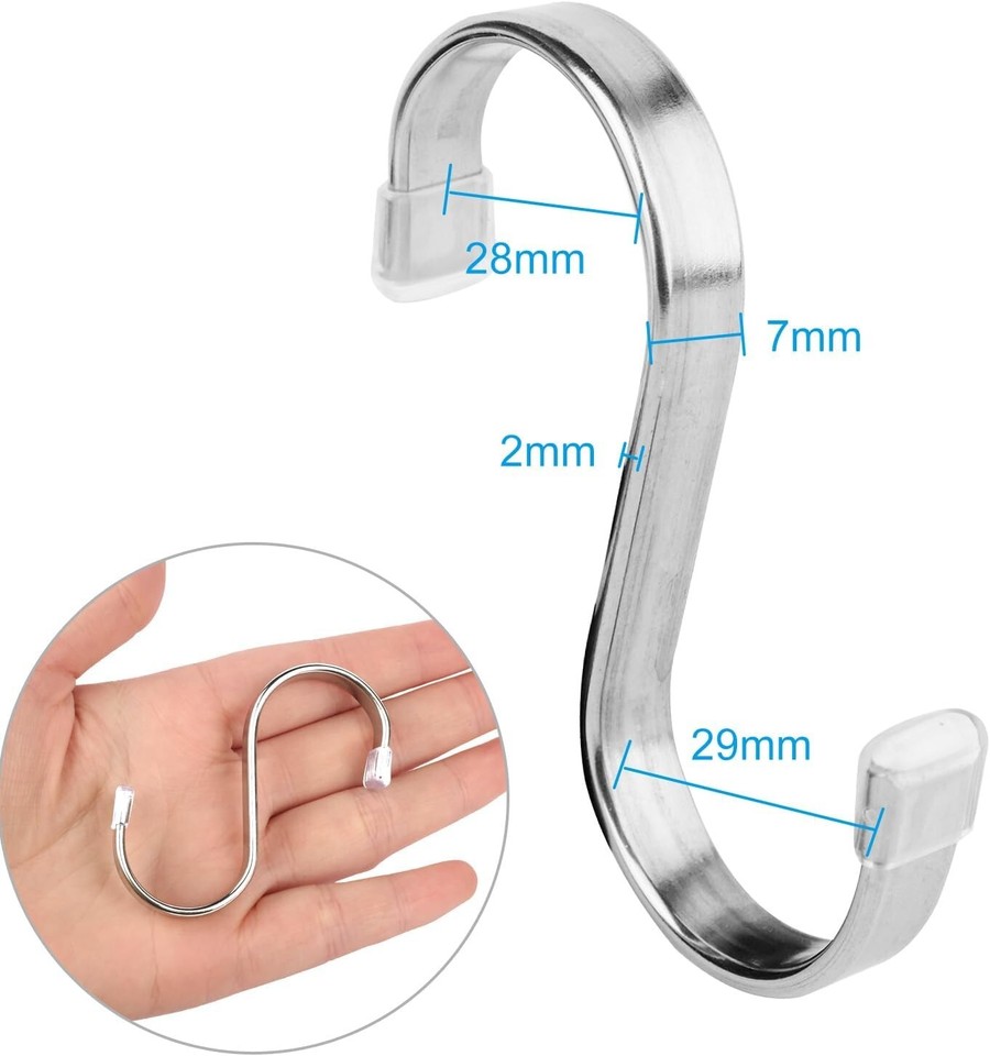 20 Heavy Duty Pack S Hooks Stainless Steel S Hooks for Hanging pots Pans Plants | eBay