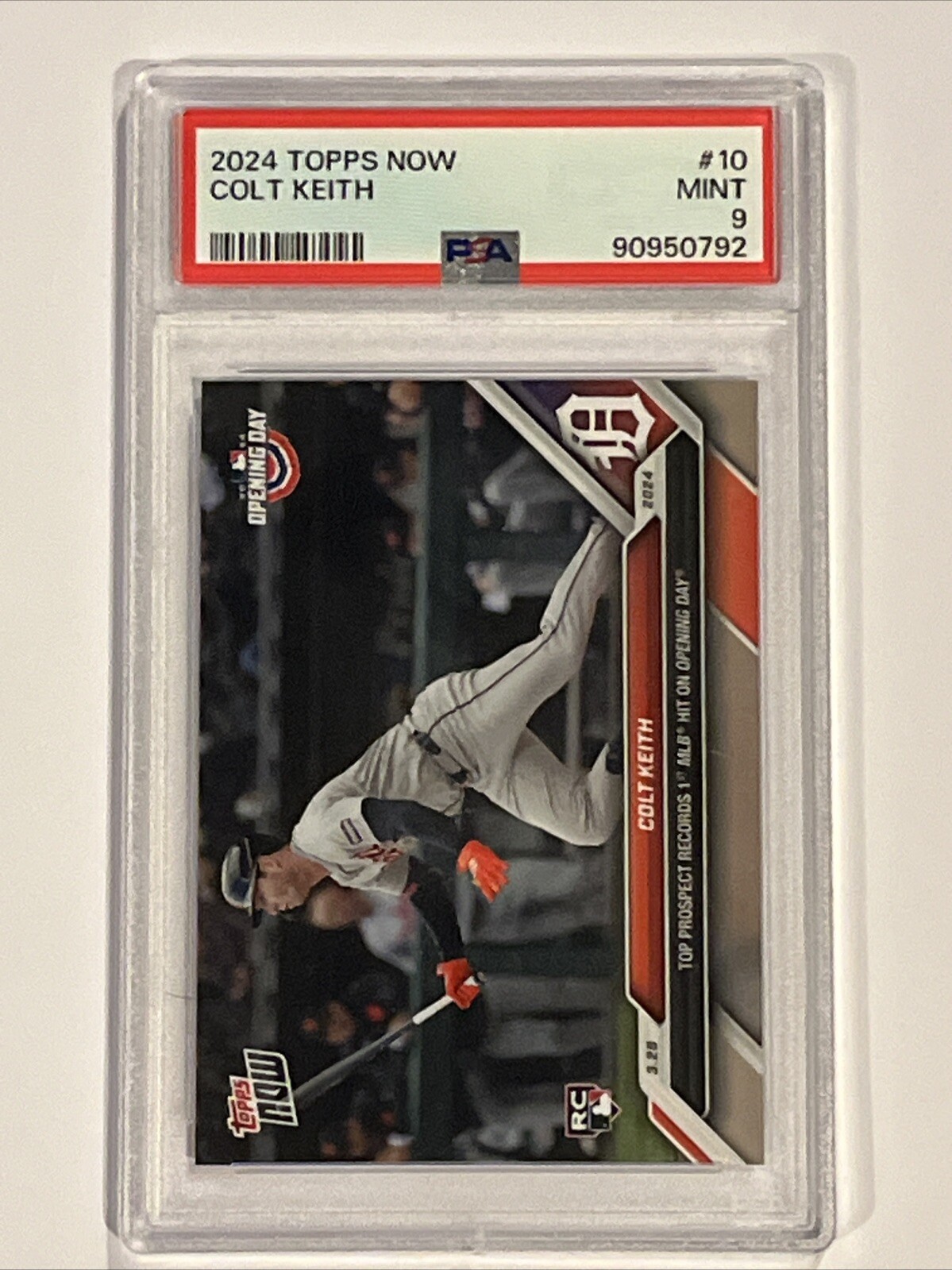 Colt Keith 2024 MLB TOPPS NOW 10 RC 1st Career Hit Opening Day Tigers ...