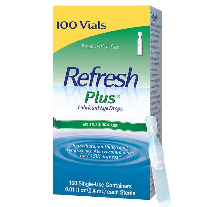 Refresh Plus Lubricant Eye Drops, 100 Single Use Containers | eBay