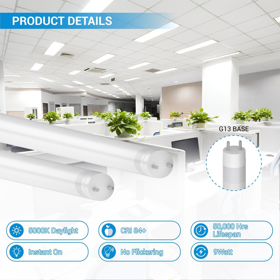 18 in. G13 T8 Type A Plug & Play LED Tube Replacement for 15W L15W 830 ...