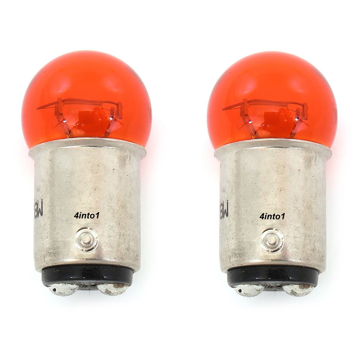 Set of 2 Mini 1157 Turn Signal Bulbs - Dual Filament - Amber | eBay