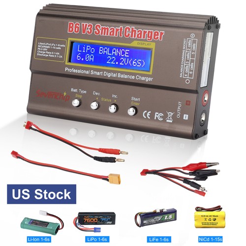 B6 V3 Smart Battery Balance Charger 80W Digital Discharger For RC LiPo ...