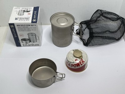 New Snow Peak Titanium 3 Piece Mini Solo Cook Set for Backpacking ...