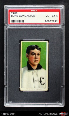 1909 T206 Bunk Congalton American Association - Columbus PSA 4 - VG/EX ...