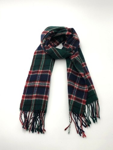 Vintage Clans of Scotland Pure Wool Scarf, Dark green, blue & red ...