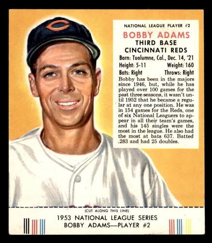 1953 Red Man with Tab Baseball #NL2 Bobby Adams EX/MT *f1 | eBay