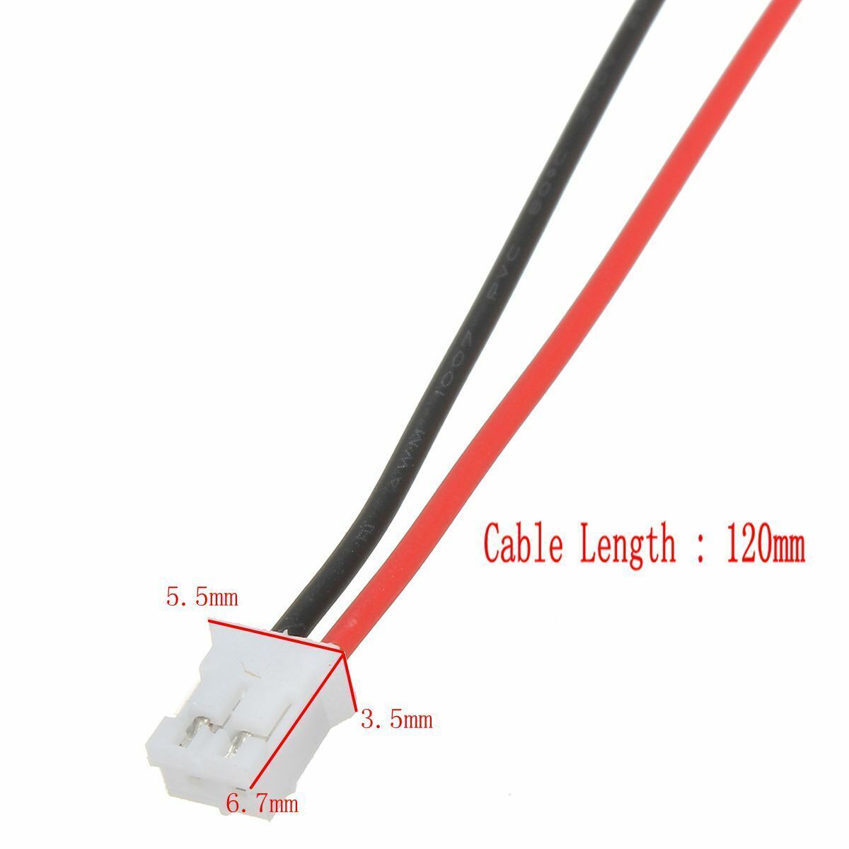 100 Set (200Stück) 2Pin 2.0 PH 2.0mm Mini Micro JST Stecker 12cm Kabel ...