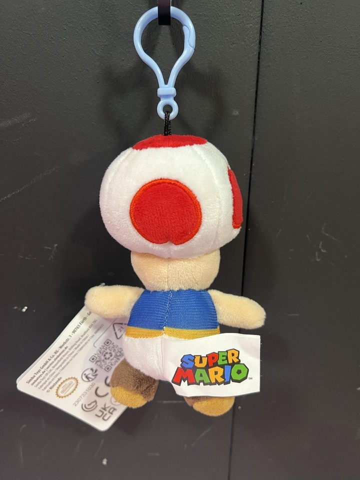 Officially Licensed Nintendo Super Mario Plush Toad Keychain Figure ...