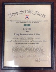 1945 US Army Citation Oak Leaf Cluster Commendation Ribbon Historical ...