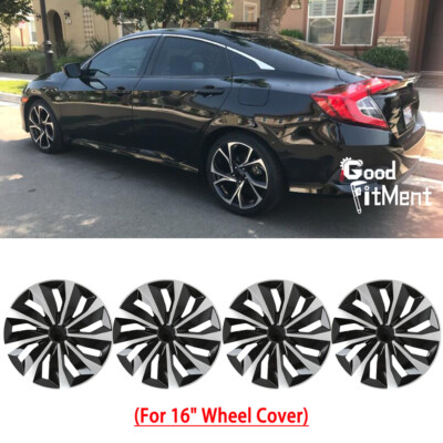 For Honda Civic Set of 4 16" Hubcaps Wheel Cover Fits R16 Rims & Steel ...