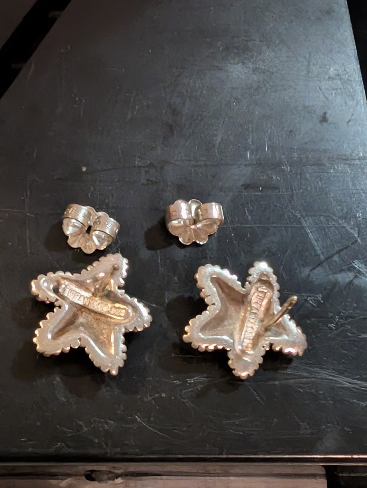 Tiffany & Co . Sterling Silver Bumpy Starfish Earrings with Silver Backs | eBay
