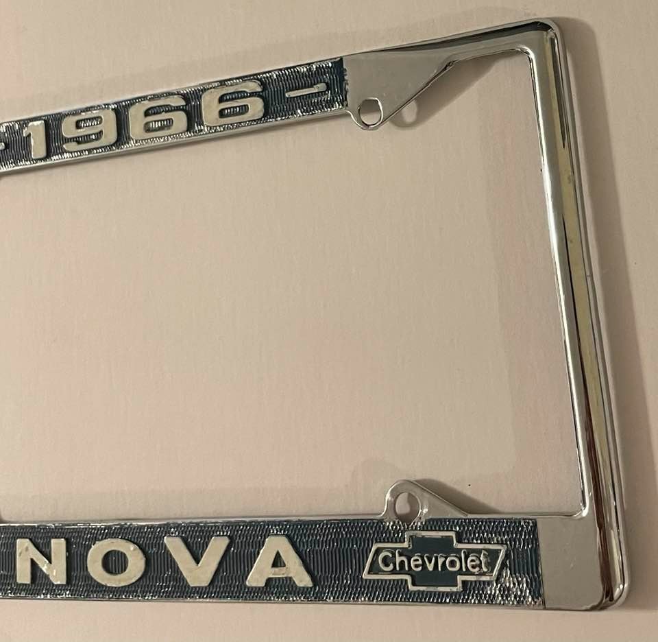 Vintage 1966 Chevrolet Nova Booster License Plate Frame Chevy | eBay
