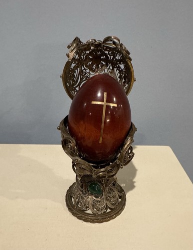 Russian Filigree hand painted egg. Unique design opens from the top. | eBay