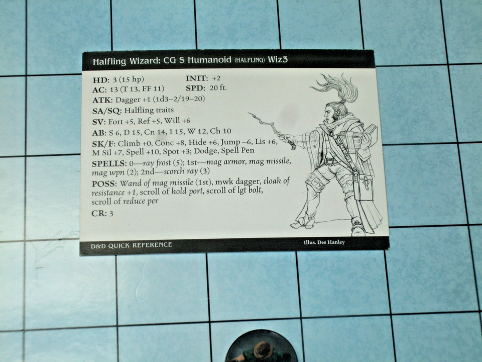 Archfiends D&D Miniature #18 Halfling Wizard dungeons & dragons w/ card ...