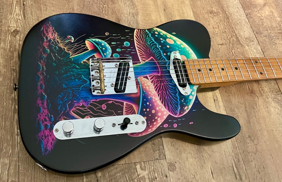 Cosmic Psychedelic Mushroom Custom Telecaster Guitar | eBay