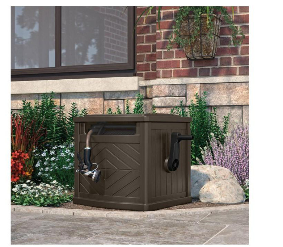 Outdoor Hideaway Water Reel Container 150 Ft Portable Garden Hose ...