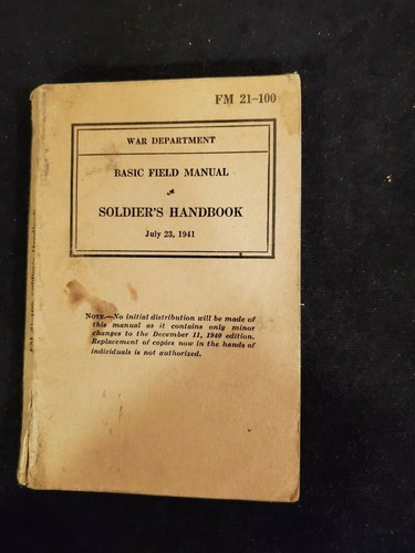 Vintage BASIC FIELD MANUAL SOLDIER'S HANDBOOK | eBay