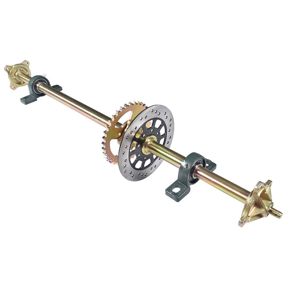 Go Kart Live Axle Kit Sprocket+Brake Disc+Chain+Brake assembly+wheel ...