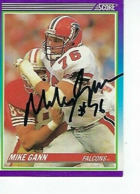 MIKE GANN SIGNED 1990 SCORE #481 - ATLANTA FALCONS | eBay
