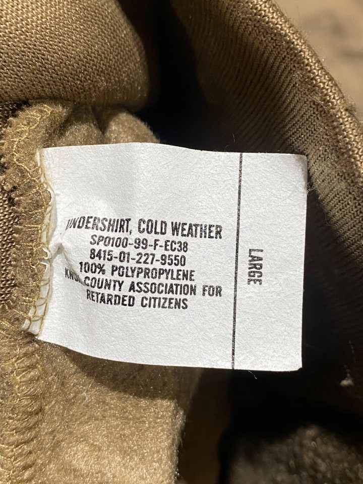 US Military ECWCS Polypro Polypropylene Cold Weather Shirt LARGE | eBay