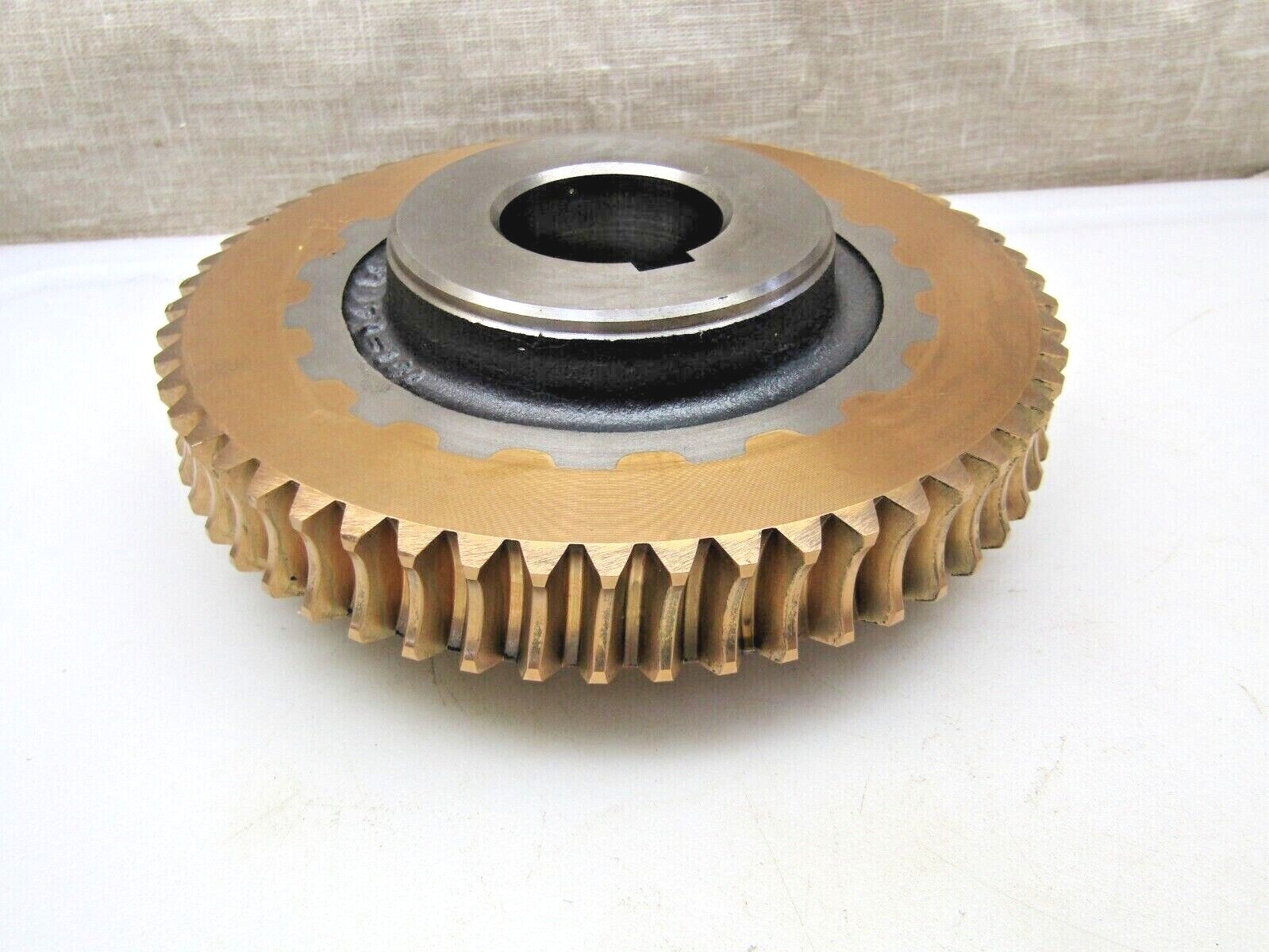 Brass Steel Worm Gear 1X-1208 S-696683 54 Teeth 1-1/2" Keyed Bore 155mm ...