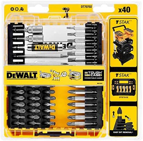 Dewalt DT70702 40 Piece Impact Screwdriver Bit Set + Tough Case Fits ...