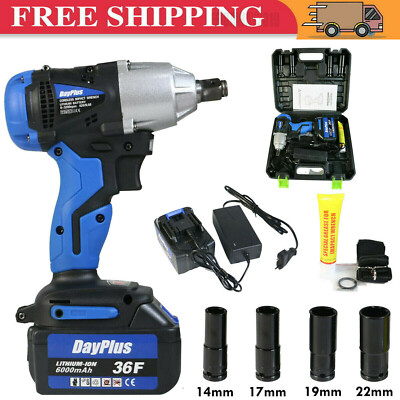 1/2" Electric Cordless Impact Wrench Gun Driver Ratchet Rated Drive ...
