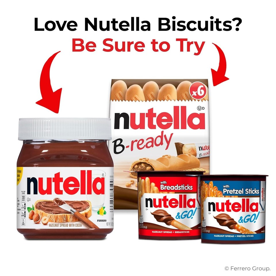 Nutella Biscuits Cookies 20 Count,Hazelnut Cocoa Snack,9.7oz Bag for ...