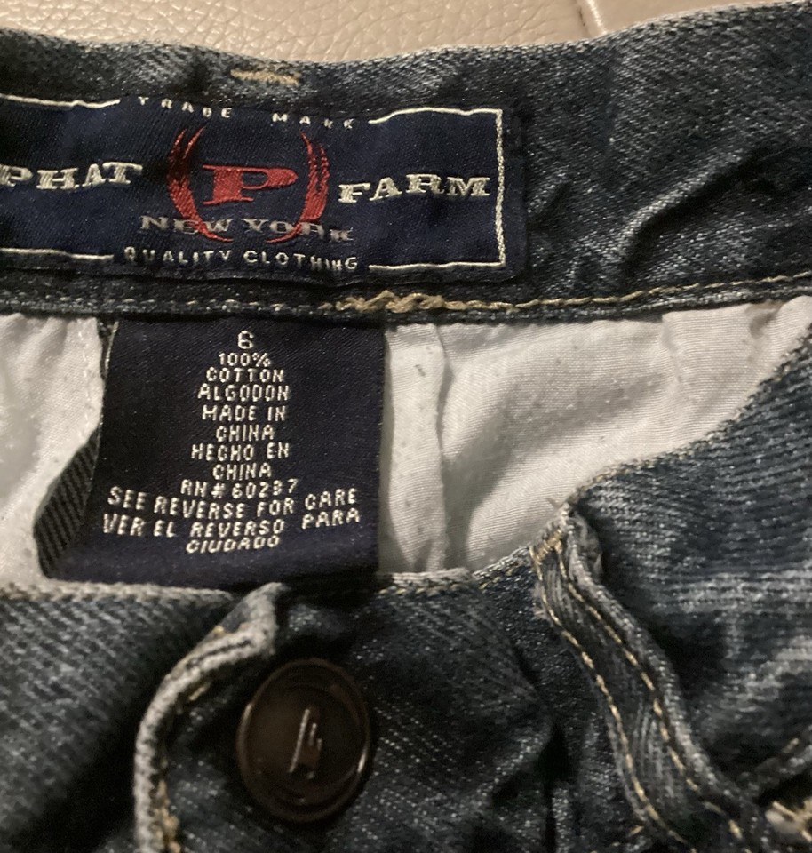 Vtg Phat Farm Carpenter Jeans Boys Size 6 Logo Y2K Embroidered | eBay
