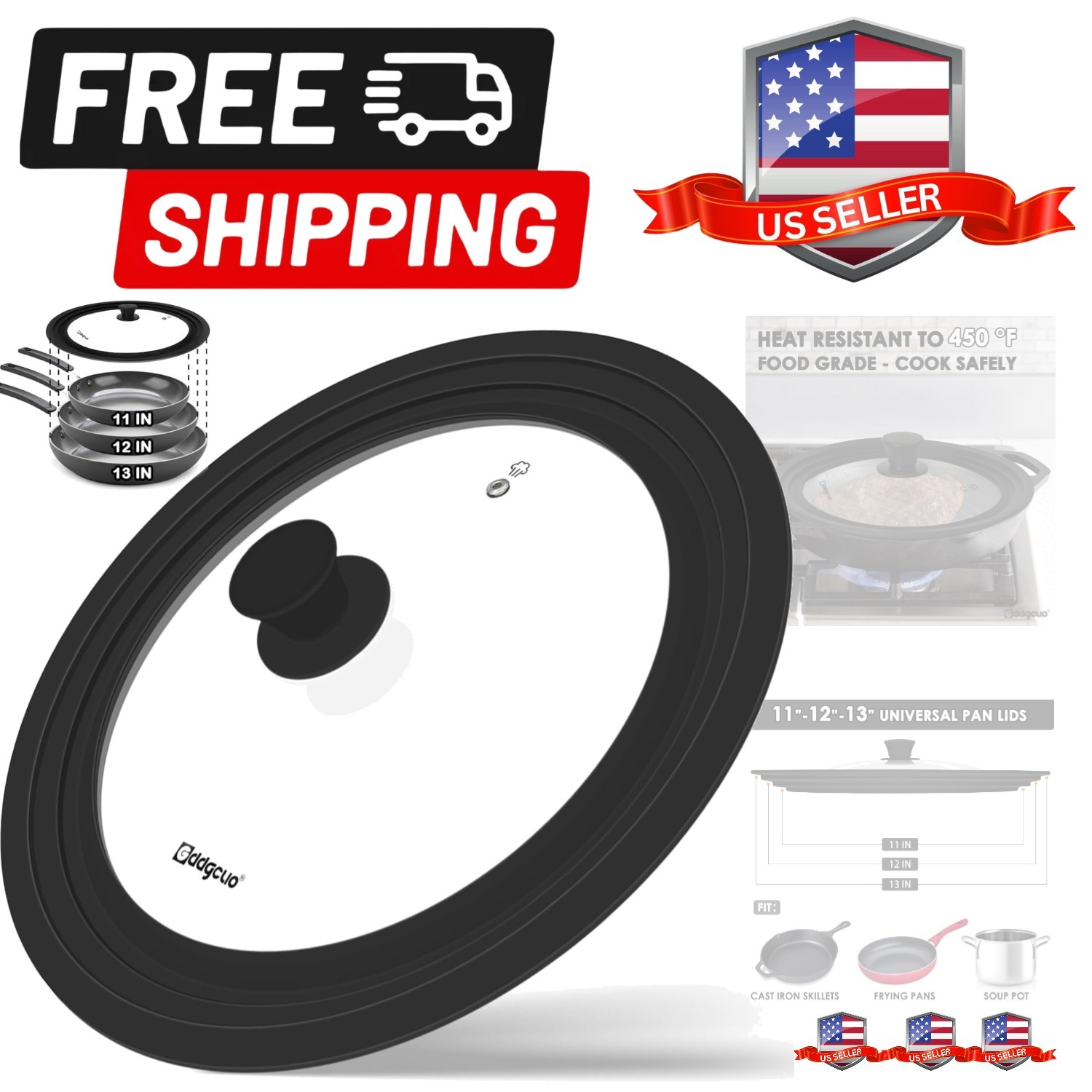 Universal Pan Lids, Silicone Pot lids for Pots, Pans & Skillets - Fits ...