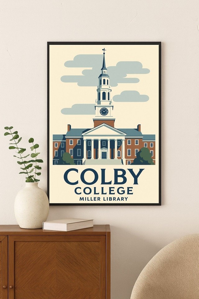 🏛️ Colby College Miller Library Poster - Academic Landmark - 24x36 ...