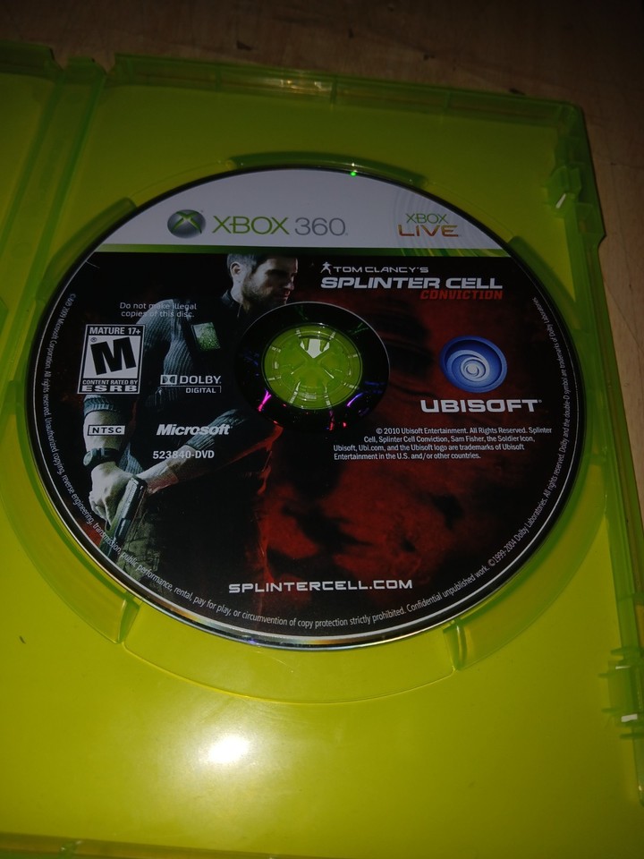 Tom Clancy's Splinter Cell: Conviction (Microsoft Xbox 360, 2010) Great ...