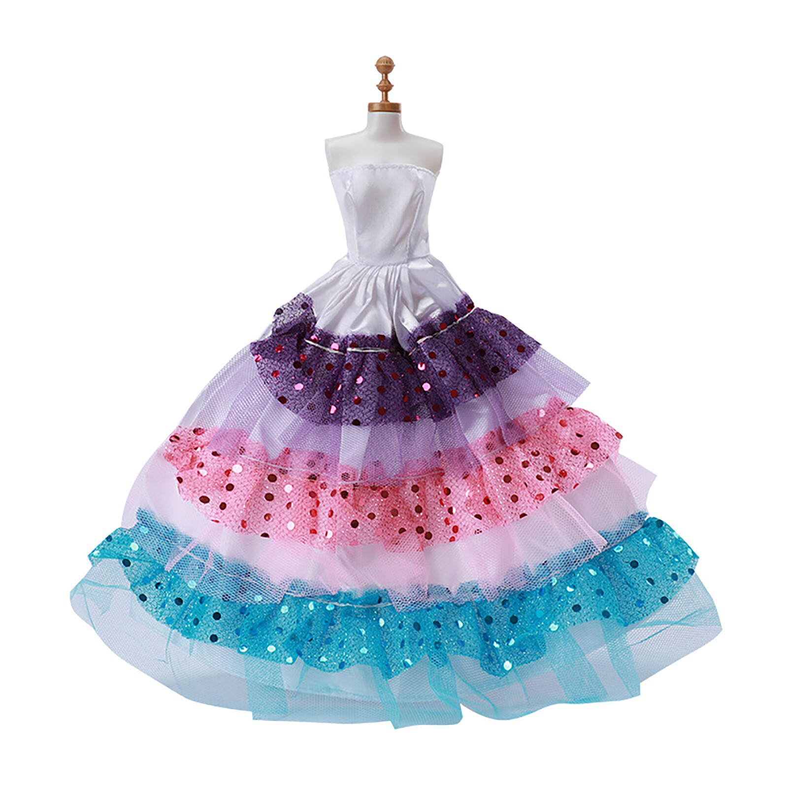 6pcs Doll Party Dress Fashion Lace Doll Banquet Dress Handmade DIY Fun ...