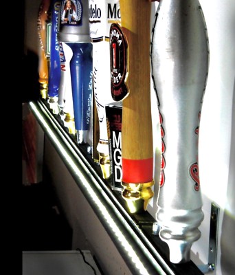 LED LIGHTED WALL MOUNTED 15 BEER TAP HANDLE DISPLAY LIGHTS UP YOUR TAPS ...