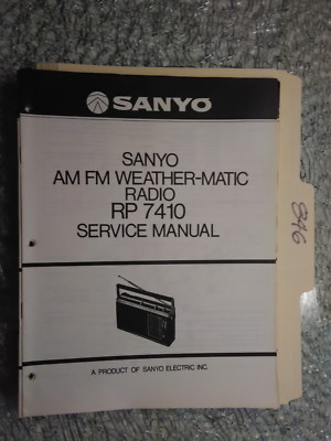 Sanyo RP 7410 service manual original repair book am/fm weather radio ...