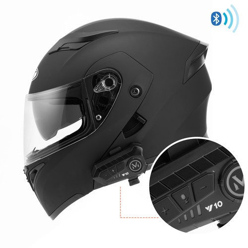 Dual Visor FlipUp Bluetooth Modular Full Face Motorcycle Helmet ...