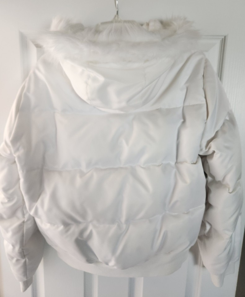 Lady Foot Locker Puffer Jacket White Down Feathers Hooded Women Coat ...