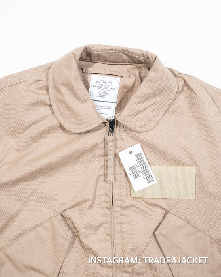 CWU-36/P FLYER’S JACKET NOMEX DESERT TAN (MATTE) SMALL (34-36) TOP GUN ...