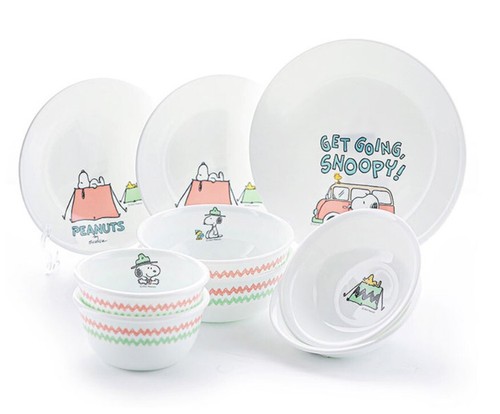 CORELLE x PEANUTS Snoopy Camping 2-Person SET – 9 Pieces / EXPRESS | eBay