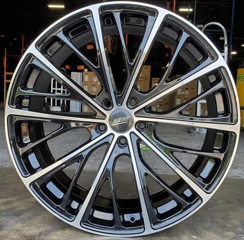 22" Inch Black & Machined BBY 06 Illusion Wheels Rims | 5x114.3 5x4.5 ...