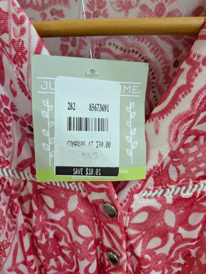 NWT Juniper + Lime Sz. S 3/4 Sheer Sleeves Partial Lined Blouse | eBay