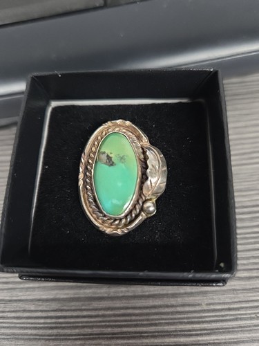vintage native american jewelry marked TC tuquoise sterling silver 7g ...