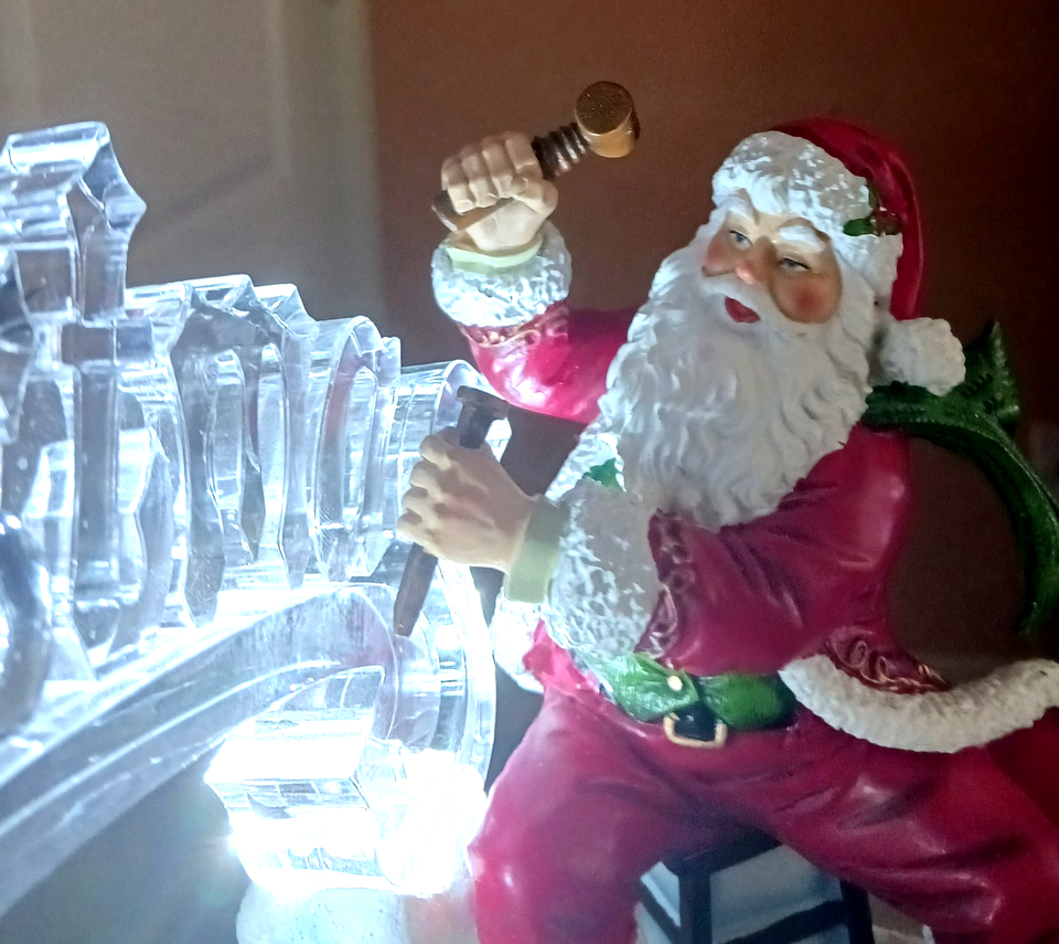 "Thomas Kinkade Santa's Inspiration Figurine": Lights, Music, Motion | eBay