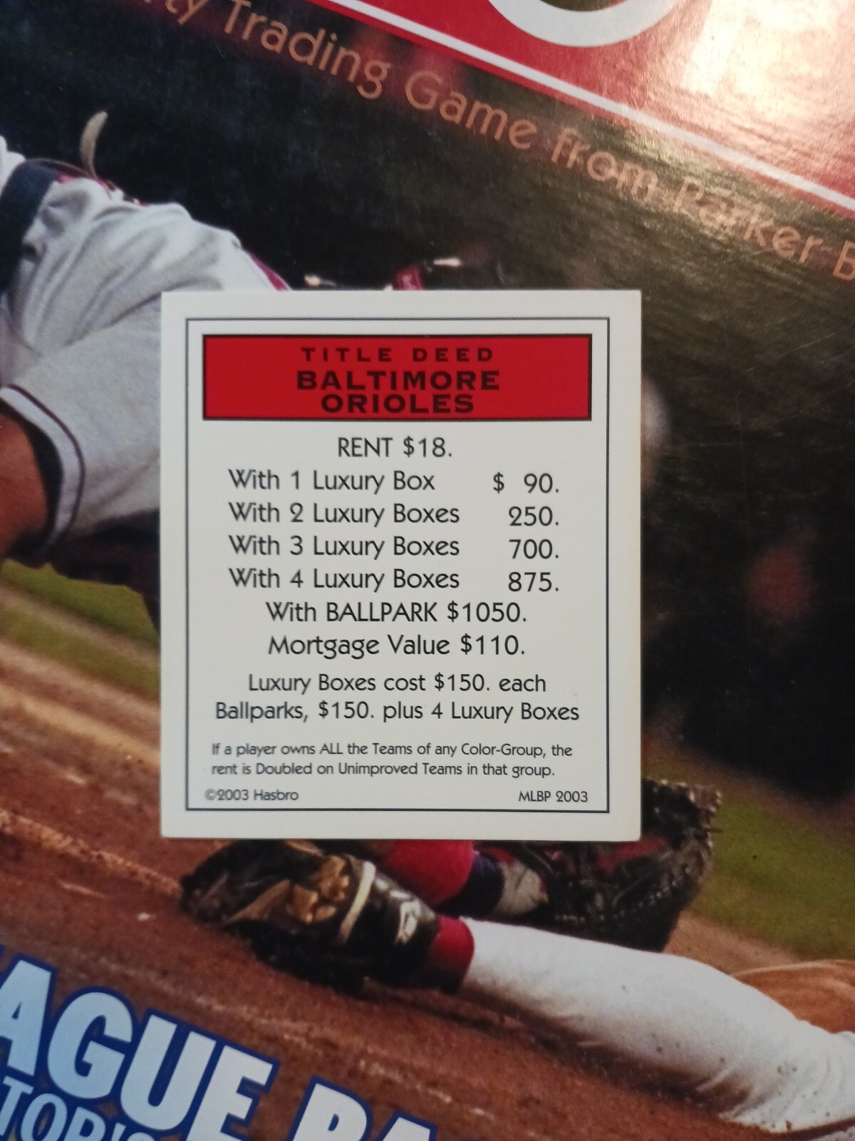 Monopoly Major League Baseball MLB Collector Limited Edition Board Game ...